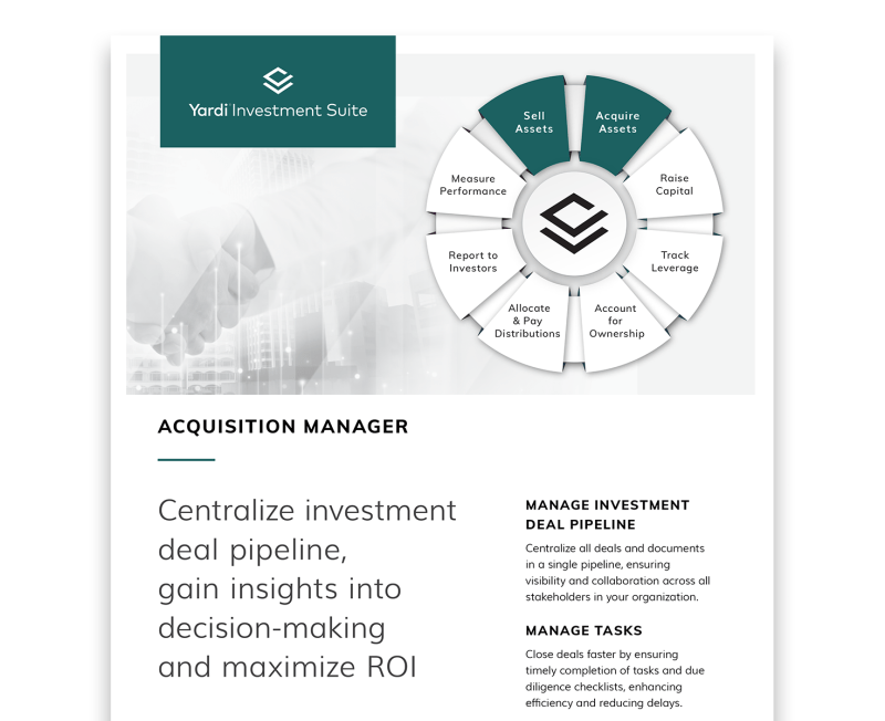 Acquisition Manager - Yardi