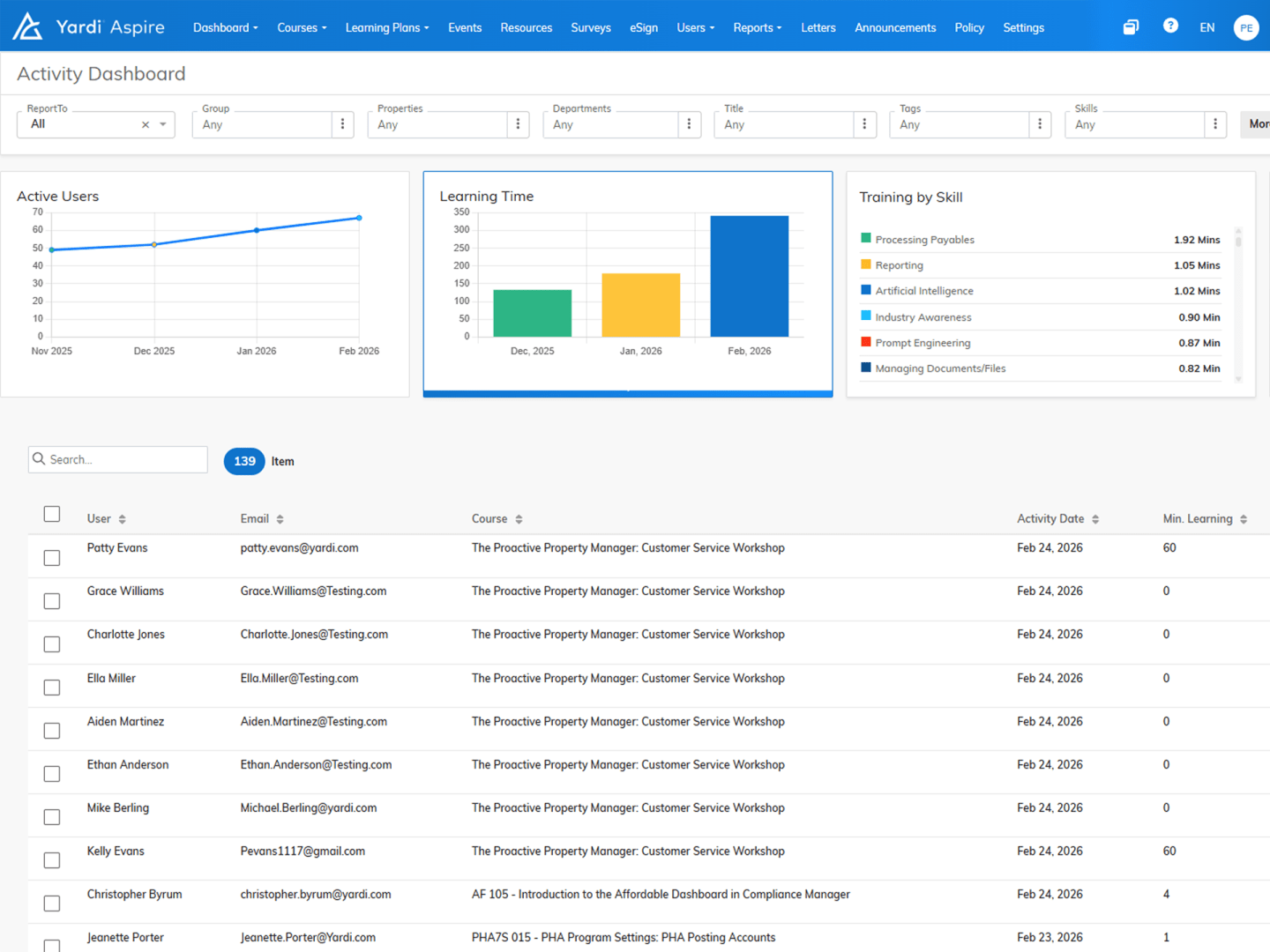Yardi Aspire | Modern Learning Management System
